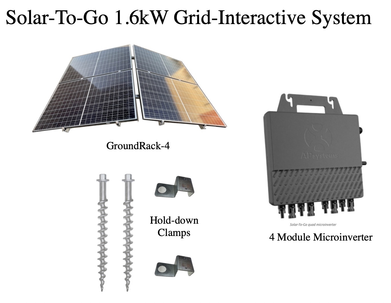 Solar To Go 4 Module 1 6kW Grid tied Solar System SunnyCal Solar Inc 