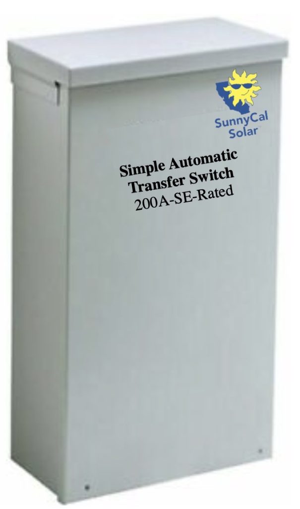 Simple 200A Automatic Transfer Switch, SE Rated - SunnyCal Solar Inc.